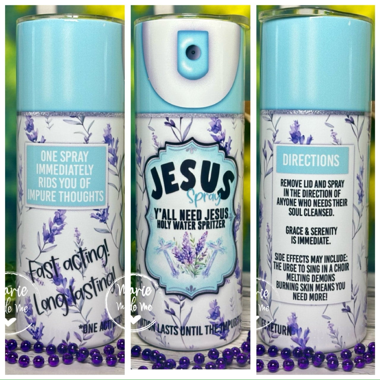 Jesus Holy Water Spritzer spray can tumbler | Marie Made Me